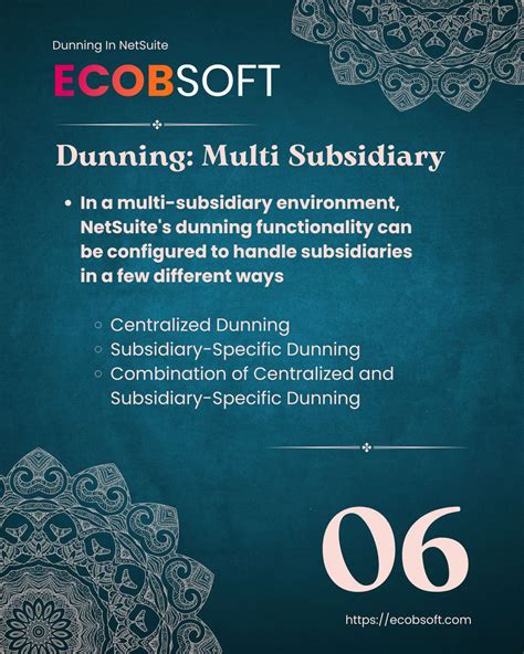 How Netsuite Dunning Works For Multi Subsidiary Customers Ecobsoft