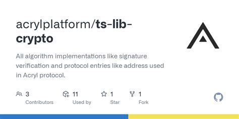 GitHub Acrylplatform Ts Lib Crypto All Algorithm Implementations Like Signature Verification