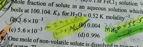 [answered] Fecl3 Solution Fraction Of Solute In An Aqueous Solution Kunduz