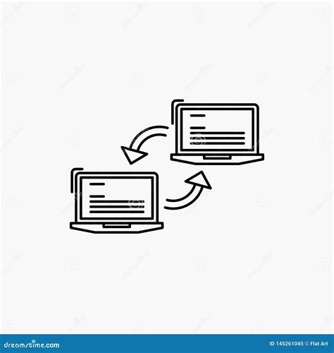 Computer Connection Link Network Sync Line Icon Vector Isolated Illustration Stock Vector