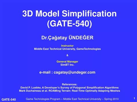 Ppt 3d Model Simplification Gate 540 Powerpoint Presentation Free