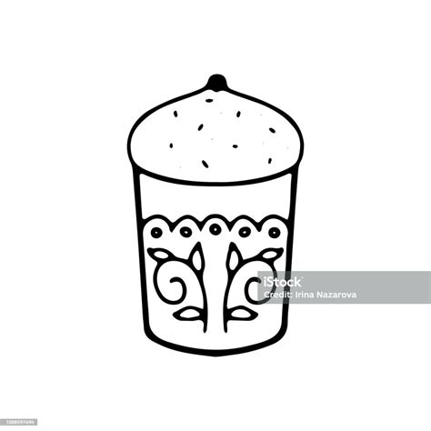 장식 엽서 스티커의 다른 유형에 대한 낙서 스타일의 부활절 케이크 벡터 그림입니다 4월에 대한 스톡 벡터 아트 및 기타 이미지 4월 공휴일 기독교 Istock