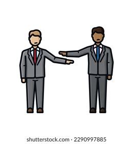 Two Businessmen Blaming Each Other Isolated Stock Vector Royalty Free Shutterstock