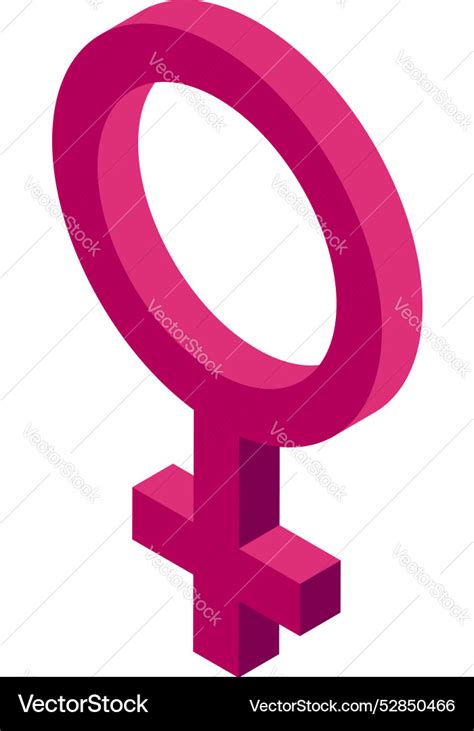 Pink Female Gender Symbol Standing Out Royalty Free Vector