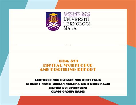 Freelancer Sample Ubm 599 Report Uitm Ubm 599 Digital Workforce And Profiling Report Lecturer