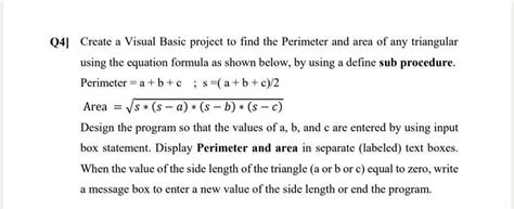 Solved I Need The Answer As Soon As Possible Q4 Create A Visual Basic