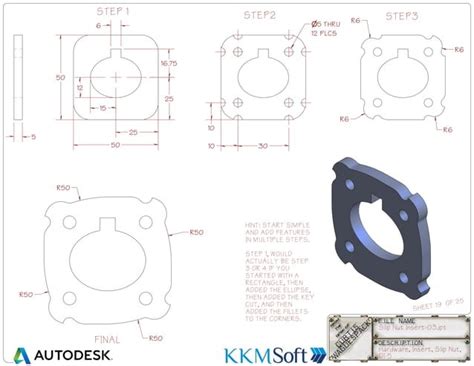 Autodesk Inventor Practice Part Drawings Ppt