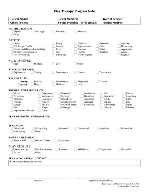 Play Therapy Progress Note Template Doc Template Pdffiller