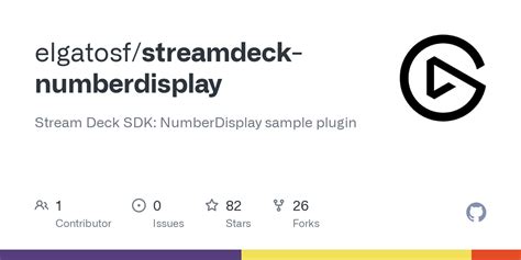 GitHub Elgatosf Streamdeck Numberdisplay Stream Deck SDK