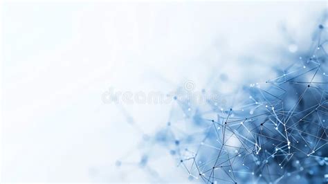 Abstract Blue Network Connection Dots And Lines On White Background Technology Science