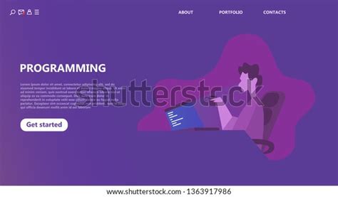 Programmer Work Concept Cartoon Character Man Stock Vector Royalty Free 1363917986 Shutterstock