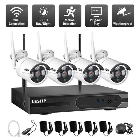 Maif Leshp Wireless Security Camera System 4 Ch 720p Video Recorder Nvr