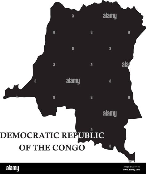 Democratic Republic Of The Congo Country Map Vector Illustration Design Background Stock Vector