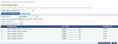 Log Configuration