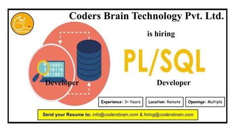 Codersbrain On Linkedin Plsqldeveloper Urgent Opening Experience