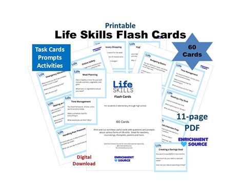 Life Skills Flash Cards Life Skills Task Cards Life Skills Education