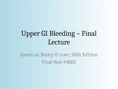 Upper Gi Bleeding Final Lecture Bluetheme Pptx