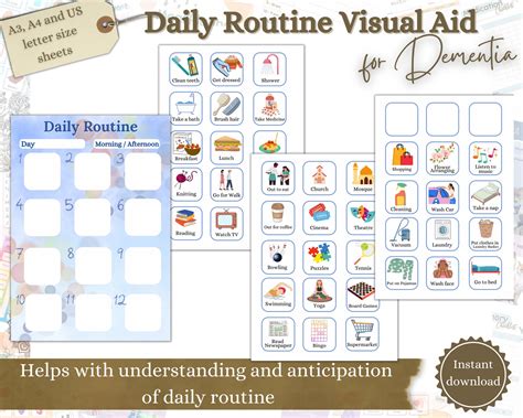 Daily Routine Planner For Dementia Printable Dementia Aid Alzheimers