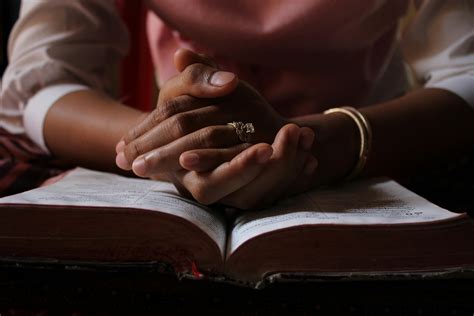 Praying Hands On Bible Photos Download The Best Free Praying Hands On