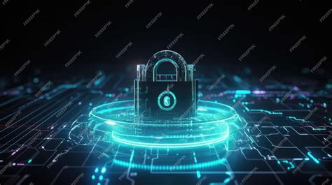 Premium Ai Image A Digital Image Of A Padlock With A Circuit Board In The Background
