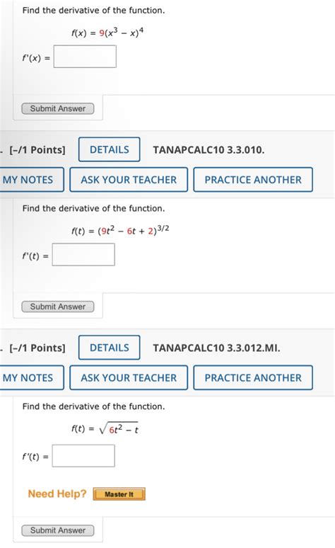 Solved Find The Derivative Of The Function Chegg