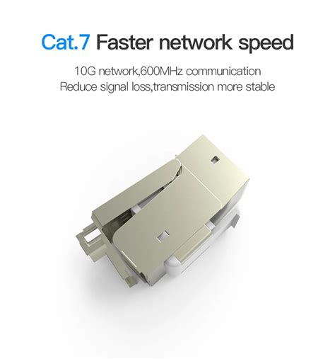 Cat7 Ethernet Connector Rj45 Modular Ethernet Cable Head Plug Gold Pla Vention