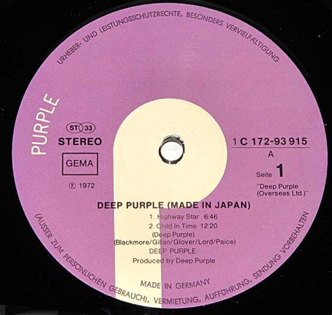 Deep Purple Made In Japan German Release 2lp Album Cover Gallery And 12