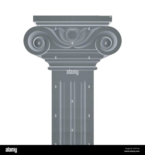 Roman Column Polygonal Illustration On White Background For Design Classical Column