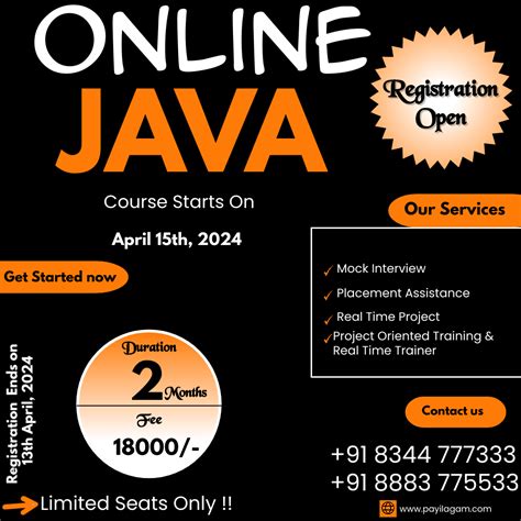 Online Java Course April 2024 Payilagam