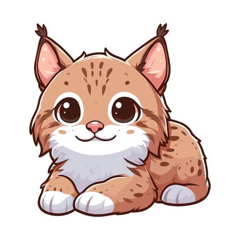 Premium Vector Cute Lynx Vector Illustration On White Background