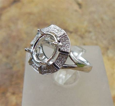 Item158 Oval 75x85mm In 14k White Gold Semi Mount Ring Diamond Ring