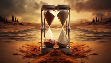 Premium Ai Image Two Hourglasses Side By Side Their Sand Streams