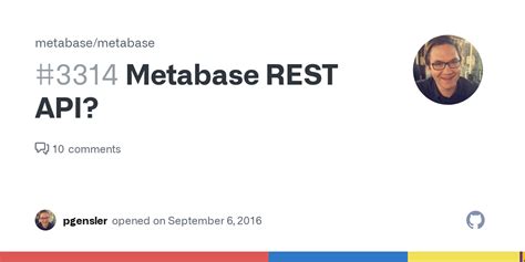 Metabase Rest Api · Issue 3314 · Metabasemetabase · Github