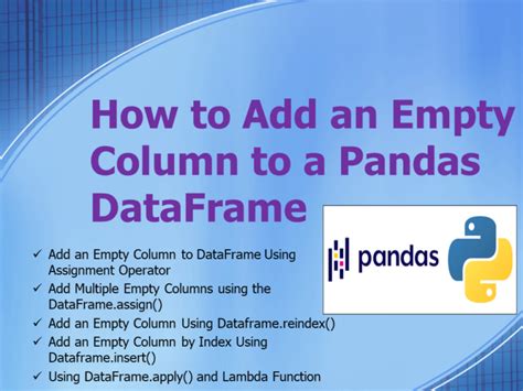 Pandas Add An Empty Column To A Dataframe Spark By Examples