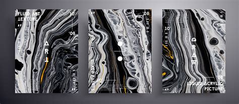 추상 벡터 포스터 유체 아트 커버의 텍스처 팩 디자인 커버 초대장 전단지 등에 적용할 수 있는 트렌디한 배경 황금 흑백 보편적 인 트렌디 한 그림 배경 0명에 대한 스톡