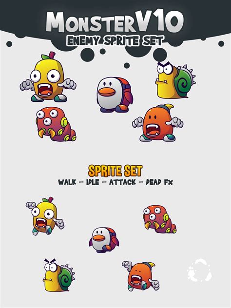 Monster V10 Enemy Sprite Set Download Game Character