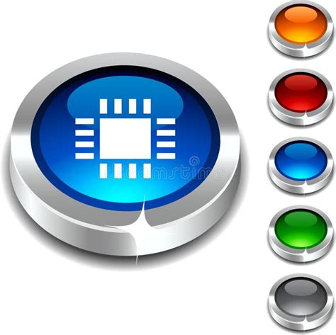 Cpu 3d Button Stock Vector Illustration Of Buttons 12122766