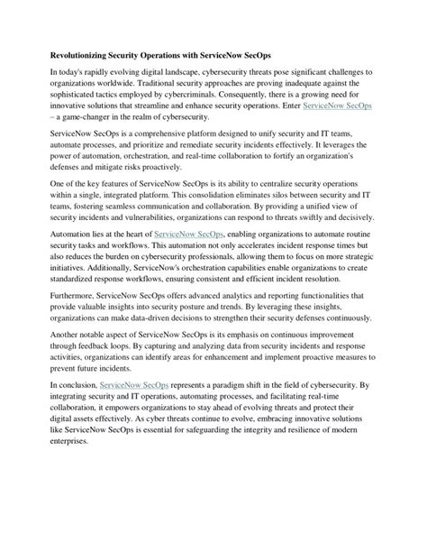 Ppt Revolutionizing Security Operations With Servicenow Secops
