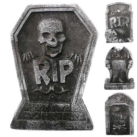 D Groee Halloween Foam Rip Graveyard Tombstones Yard Sign Headstone
