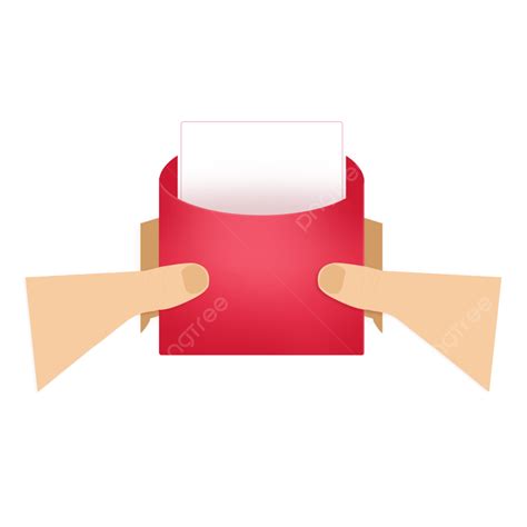 Red Envelope Clipart Hd Png Hand Drawn Cartoon Holding Red Envelope Png Element Red Envelopes