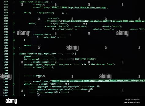 Script Code On Monitor Closeup Software Development Concept Stock