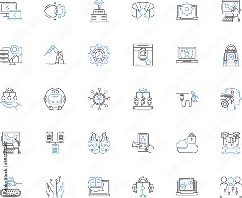 Robotic Innovations Line Icons Collection Automation Robotics