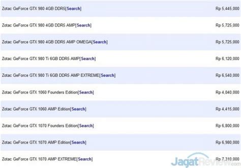 Harga Vga Card Nvidia Gtx Di Indonesia Murah Jagat Review