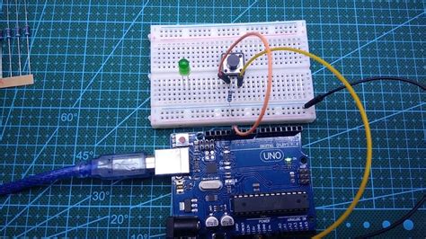 Включение светодиода через кнопку в Arduino Uno