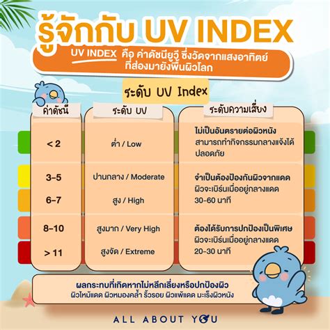 All About You เซฟโซนของคนผิวแพ้ง่าย รู้ทันค่า Uv Index ไทย ร้อนแบบนี้ดัชนีเท่าไหร่ ทากันแดดอะไร