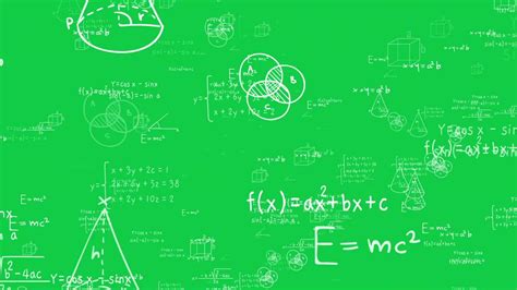 Math Science Formula Mathematic Equation Calculation Thinking Overlay Loop Animation On Green
