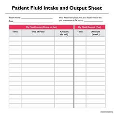 Printable Intake And Output Record