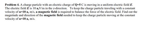 Solved Problem A Charge Particle With An Electric Charge Chegg Com