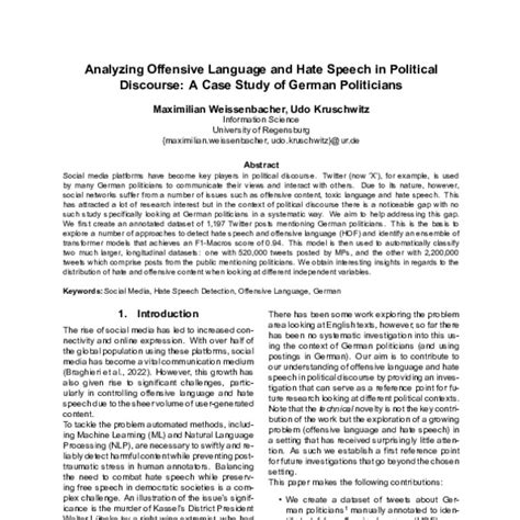 Analyzing Offensive Language And Hate Speech In Political Discourse A