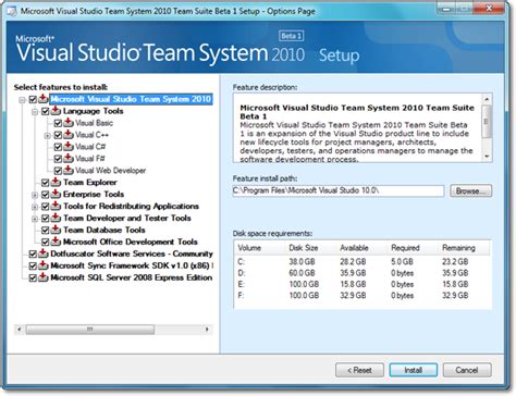 Installation Visual Studio 2015 Custom Install Does Not Include